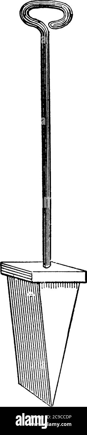 A broader dibber fro large plants, vintage line drawing or engraving ...