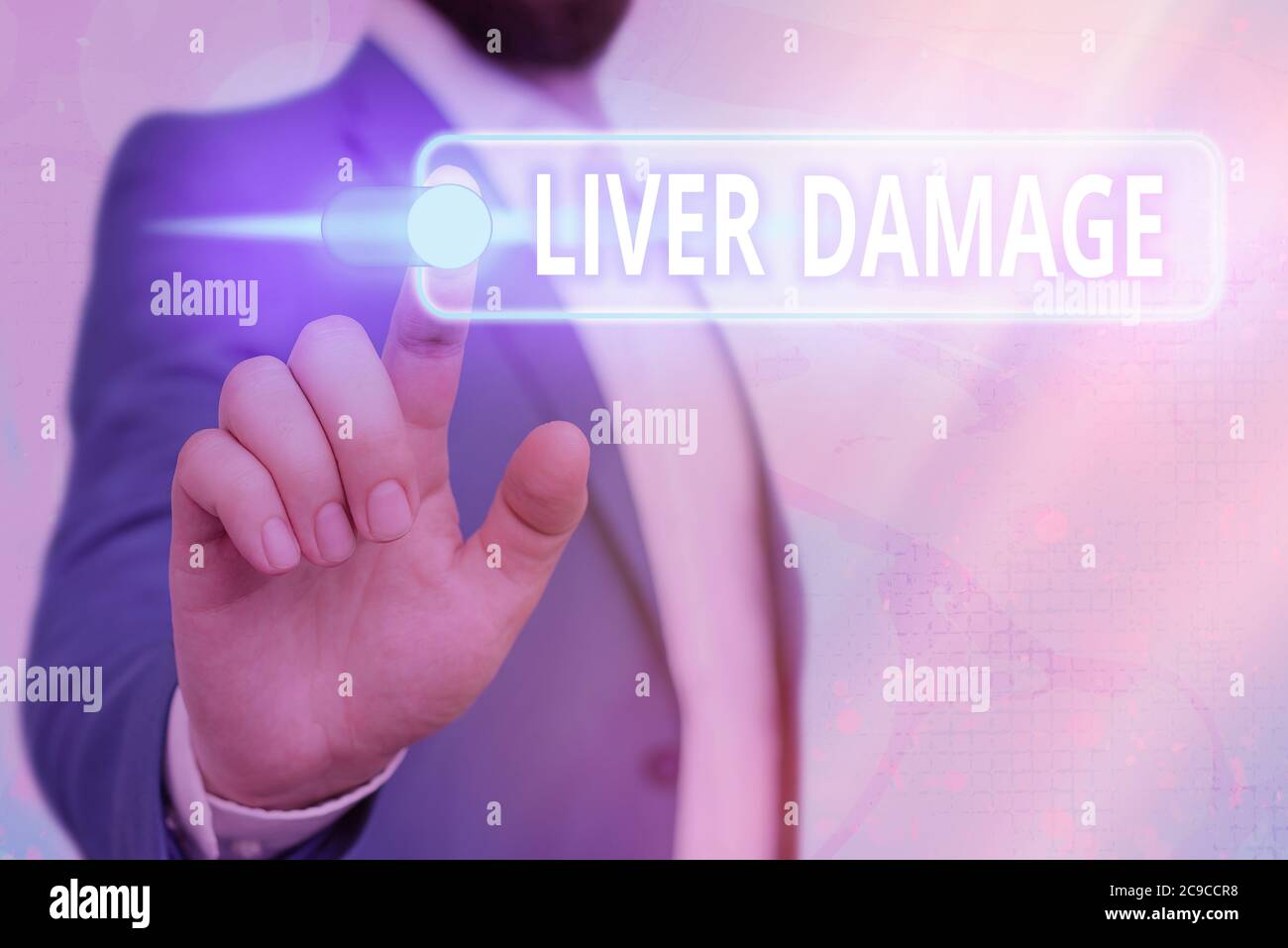 Handwriting text Liver Damage. Conceptual photo any disorder of the ...
