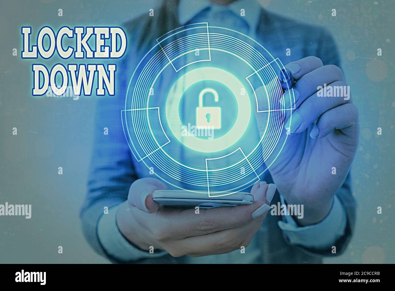 Handwriting text Locked Down. Conceptual photo emergency measure which ...
