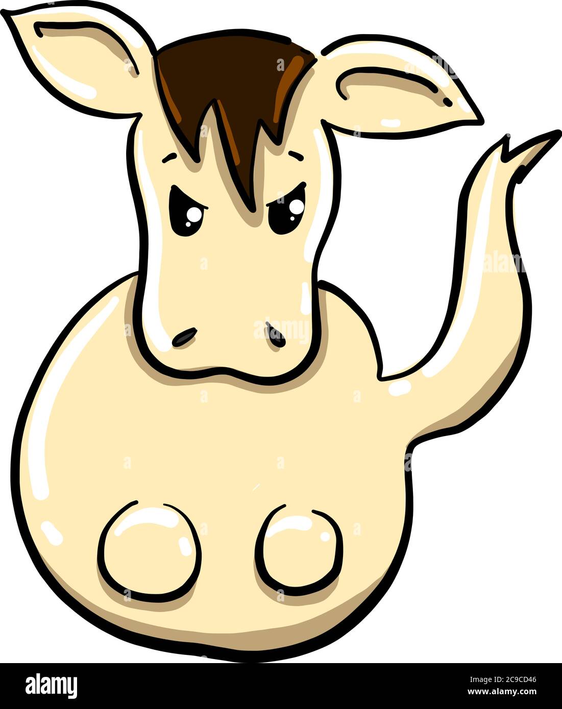 Angry cow, illustration, vector on white background Stock Vector Image ...