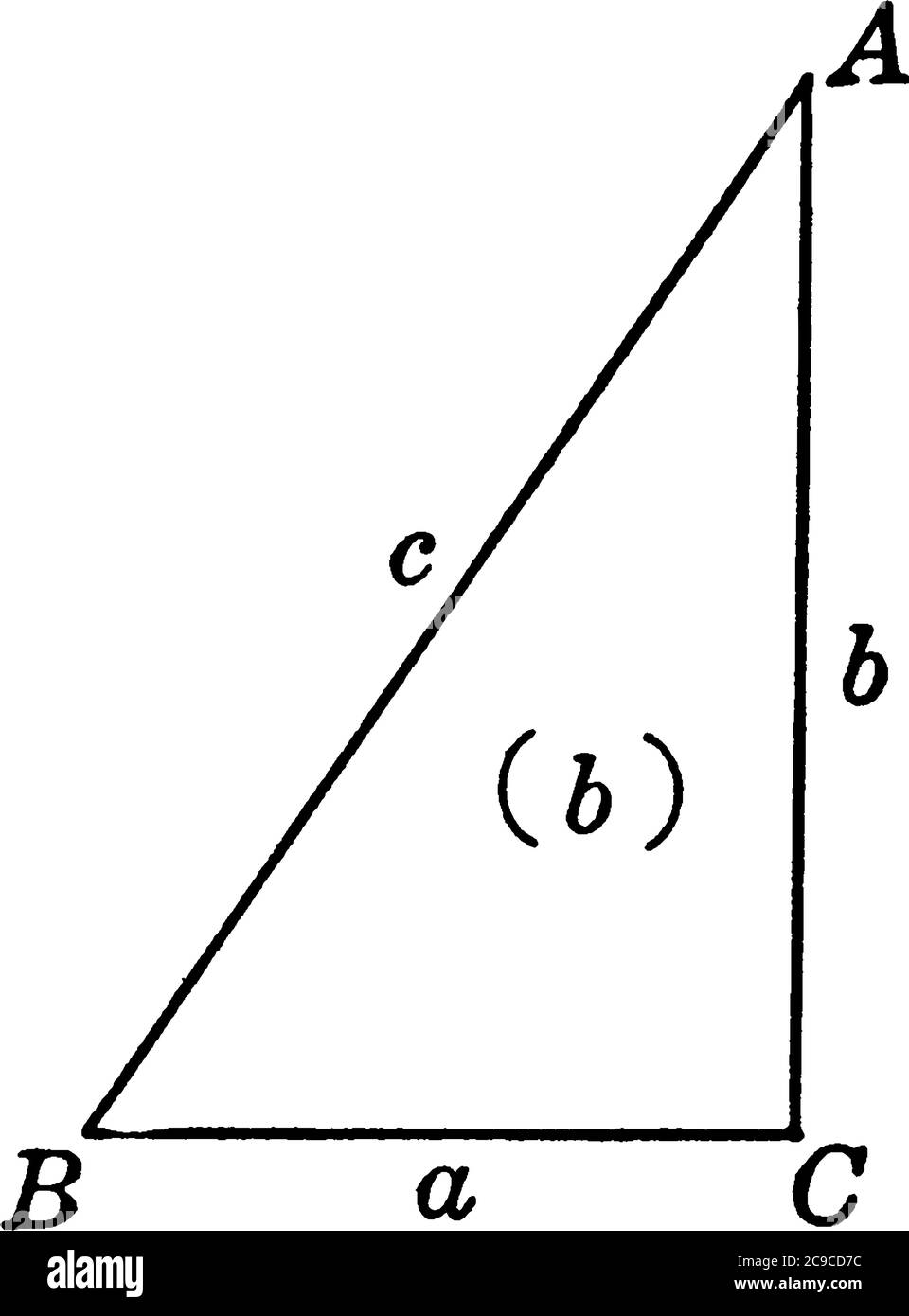 Right Triangle with base a, perpendicular side b, and hypotenuse c ...