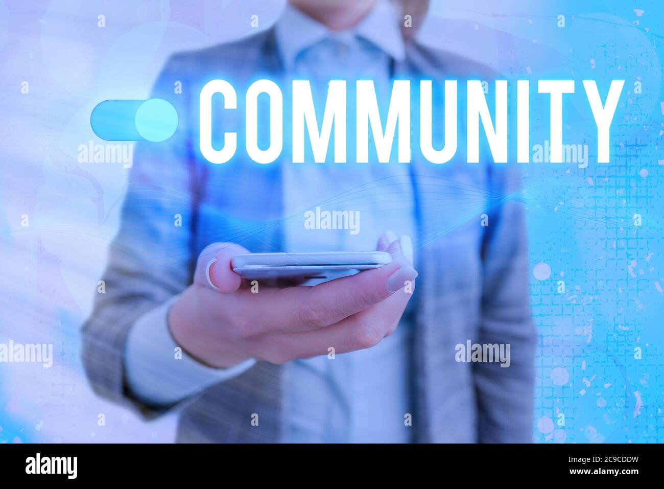 Text sign showing Community. Business photo showcasing with a common ...