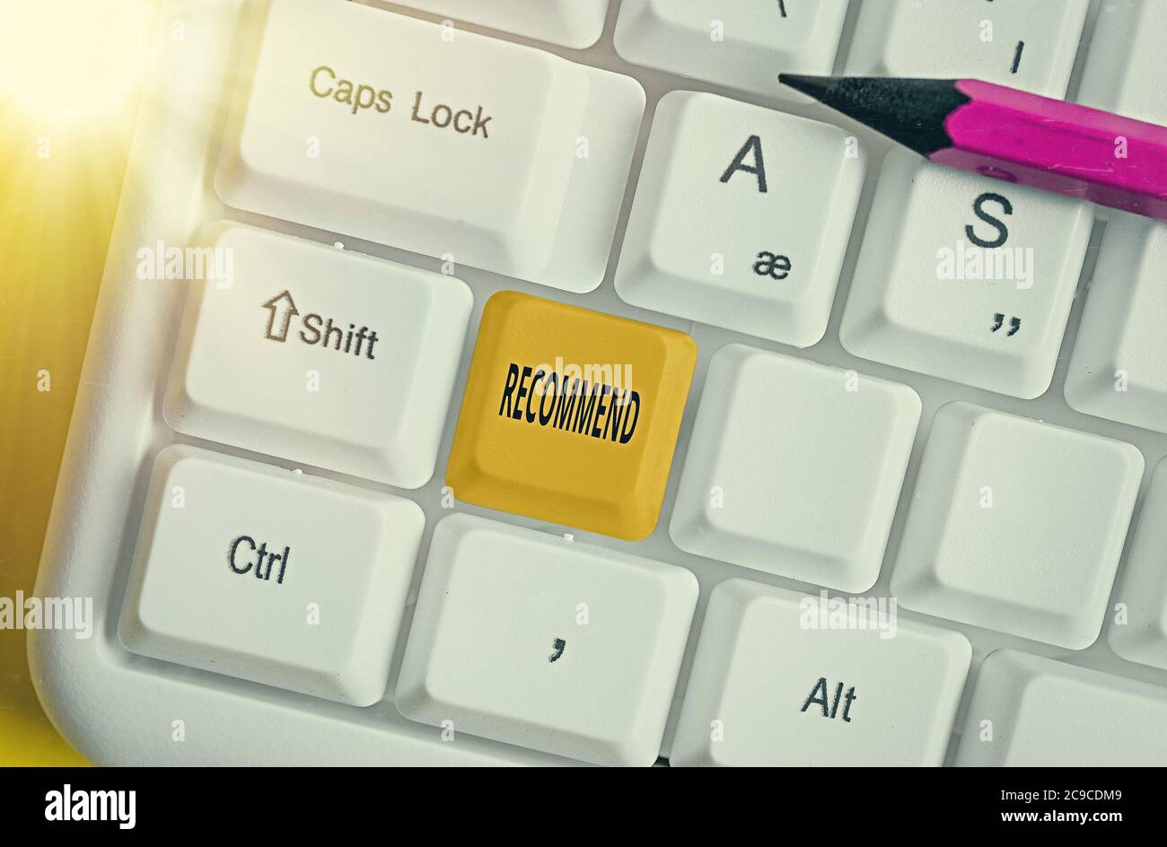 Handwriting text writing Recommend. Conceptual photo present as worthy ...