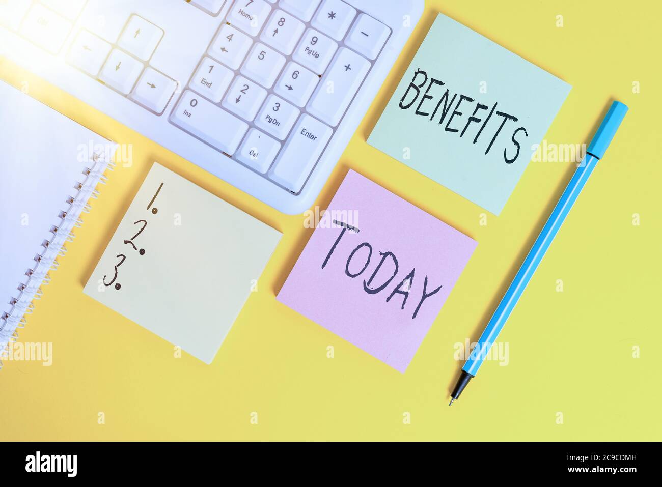 Conceptual hand writing showing Benefits. Concept meaning produces ...