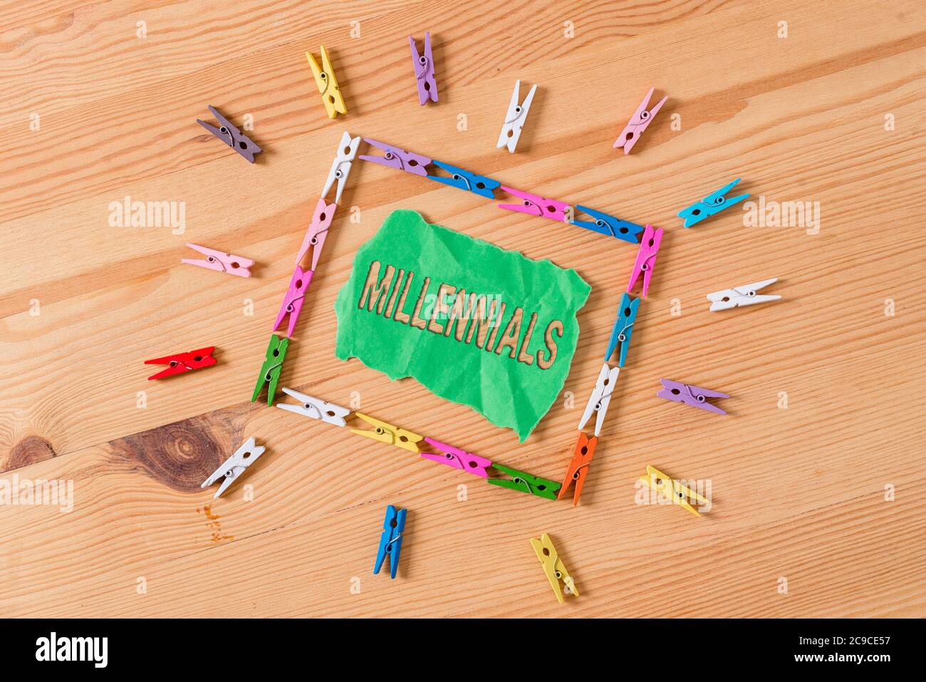 Conceptual hand writing showing Millennials. Concept meaning an ...