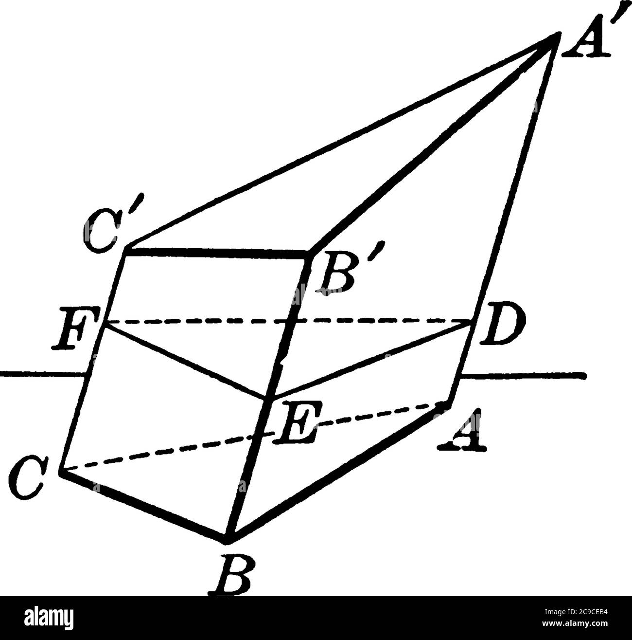 A prism with two quadrilateral faces and two triangular faces, vintage ...