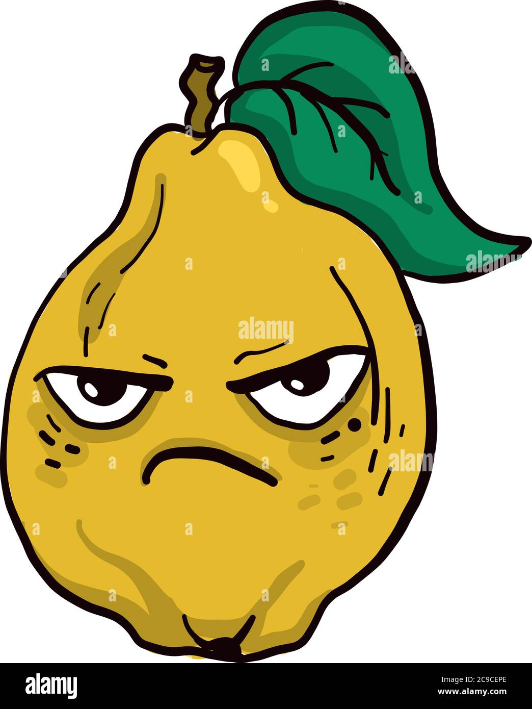 Angry lemon, illustration, vector on white background Stock Vector ...
