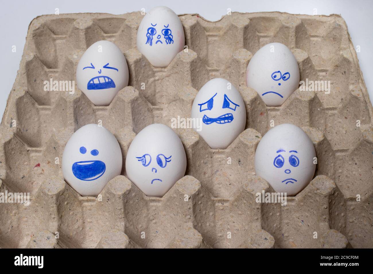Funny chicken eggs. Smiley eggs with faces, funny faces. Eggs with ...