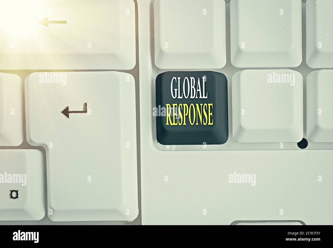 Conceptual hand writing showing Global Response. Concept meaning ...