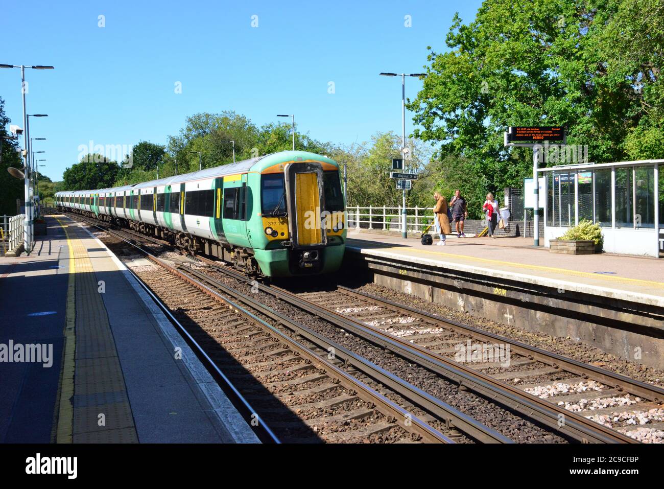 British Rail Class 377 Electrostar at Christs Hospital station Stock Photo - Alamy