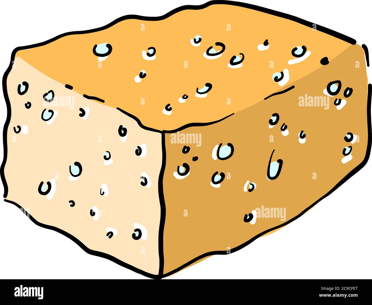 Bathing sponge, illustration, vector on white background Stock Vector ...