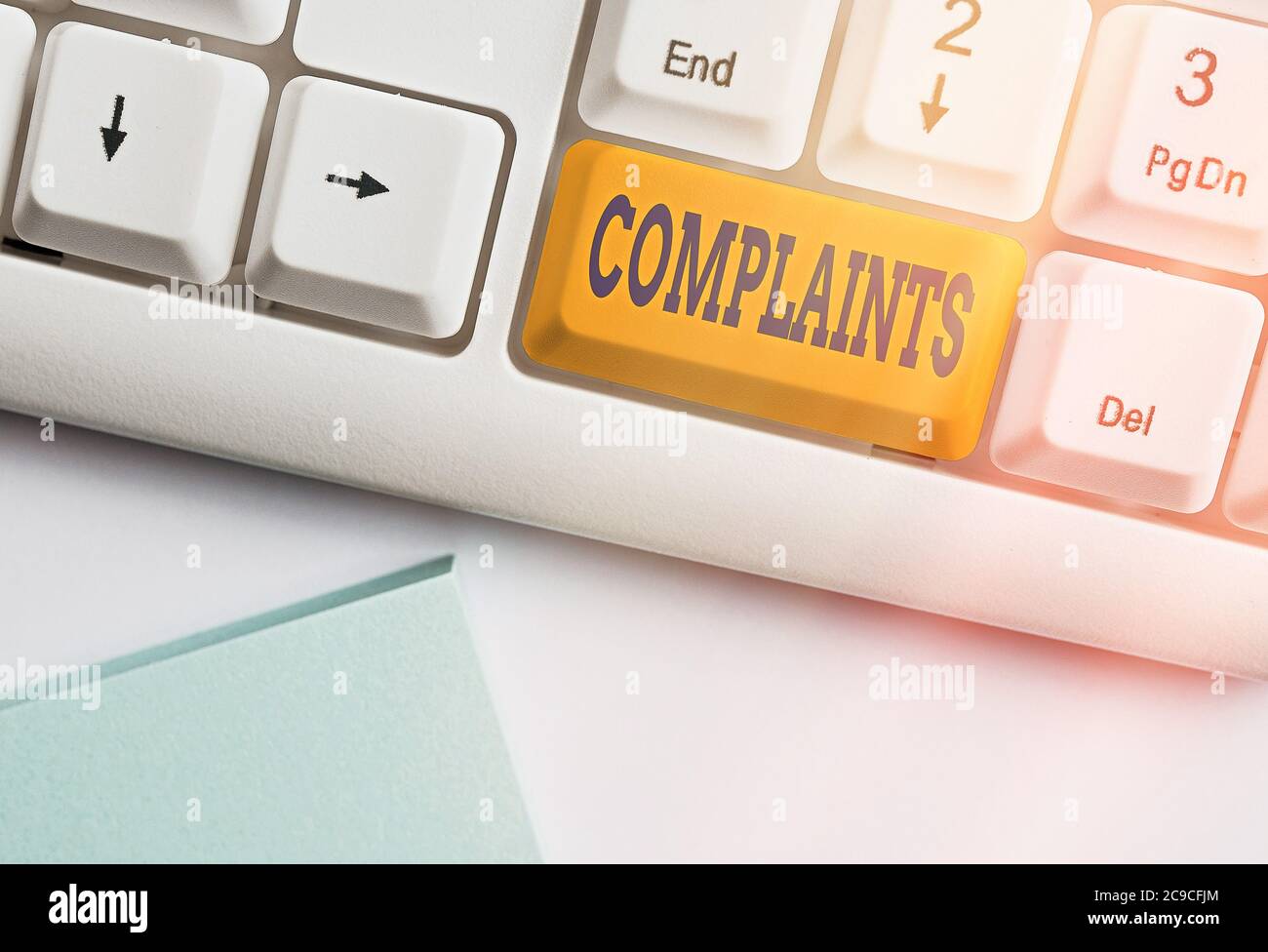 Text sign showing Complaints. Business photo text something that is the ...