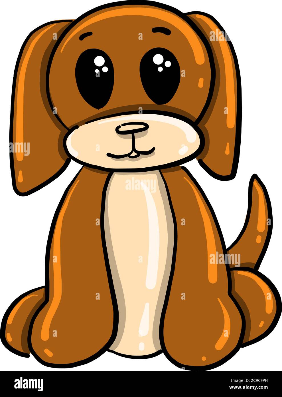Sad dog, illustration, vector on white background Stock Vector Image ...