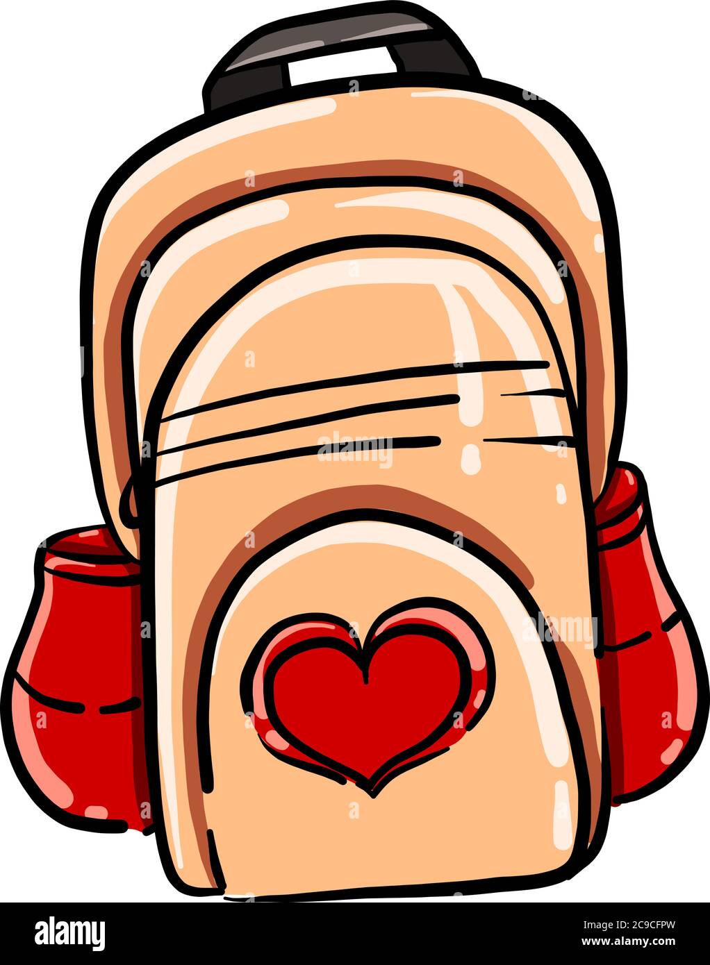 Girl backpack cute character Cut Out Stock Images & Pictures - Alamy