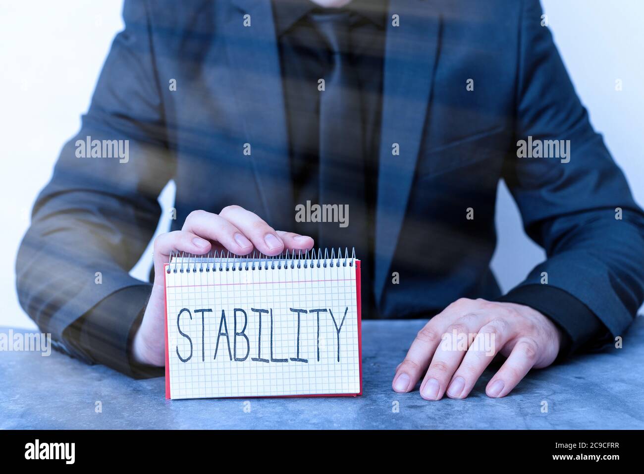 Conceptual hand writing showing Stability. Concept meaning property of ...