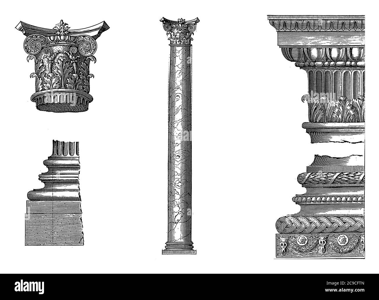Column capital detail Black and White Stock Photos & Images - Alamy
