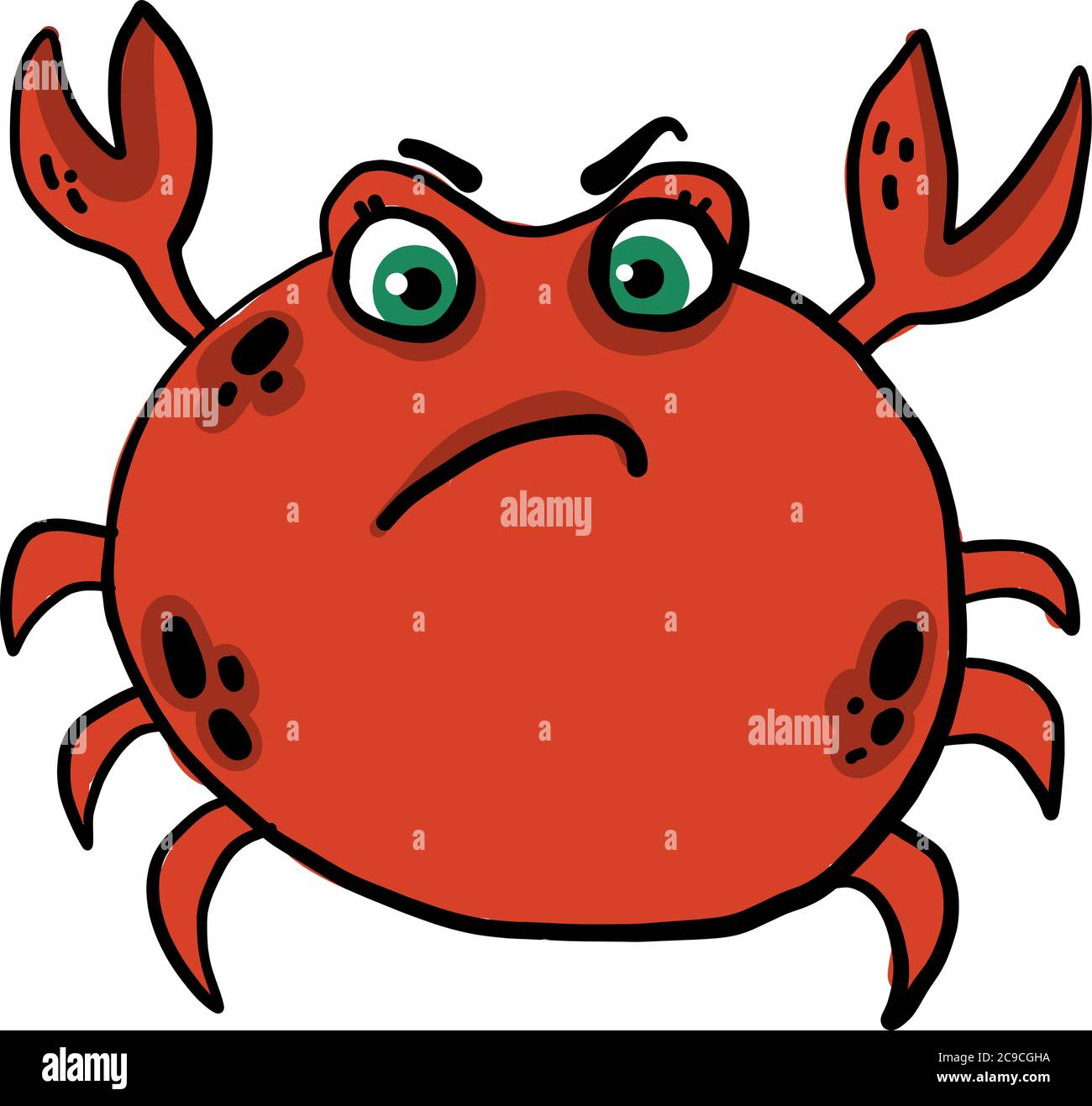 Angry crab, illustration, vector on white background Stock Vector Image ...