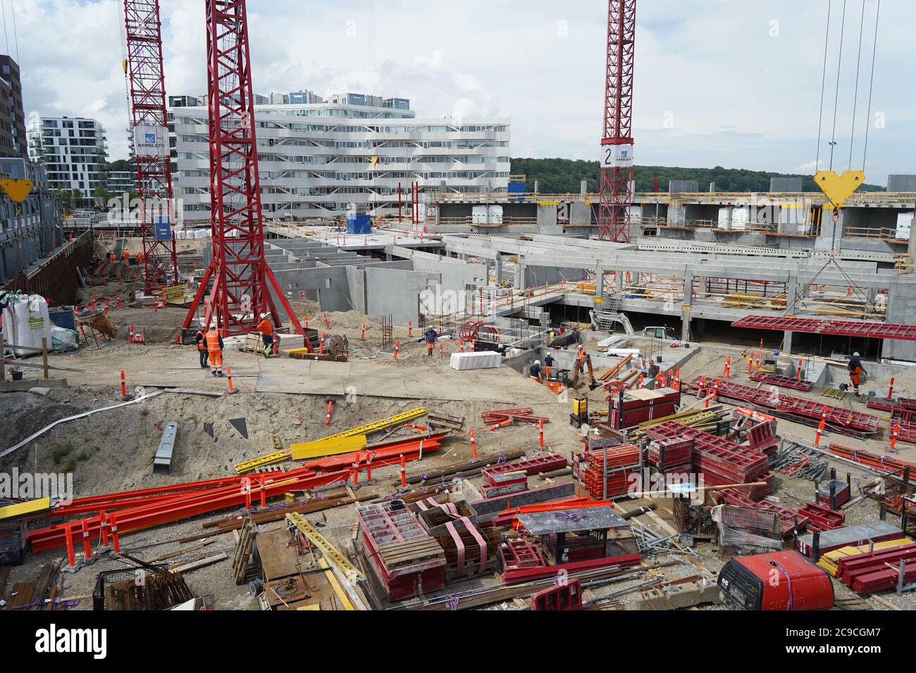 Aarhus, Denmark. 27th July, 2020. View of the construction site of ...
