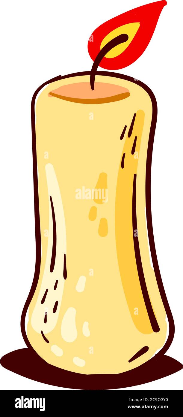 Long candle, illustration, vector on white background Stock Vector ...