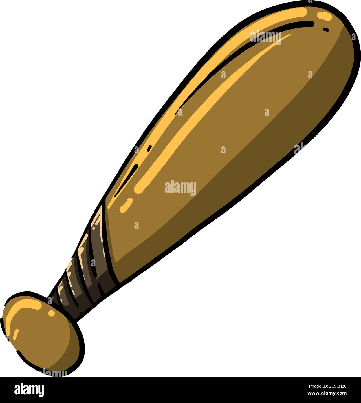 Baseball bat, illustration, vector on white background Stock Vector ...