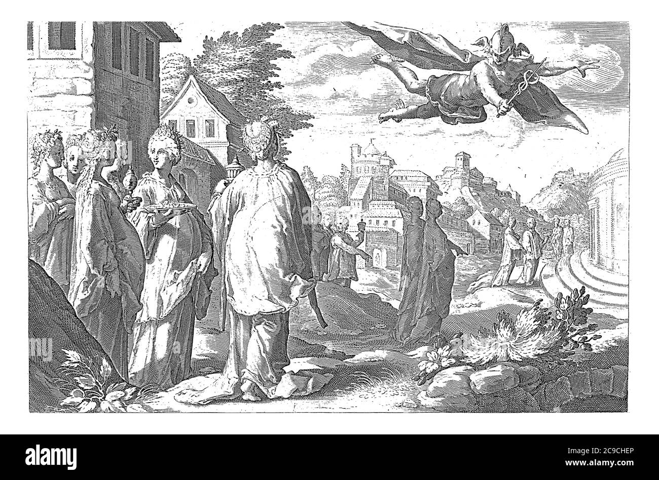 Mercury flies to Athens and falls in love with Herse, one of Cecrops ...