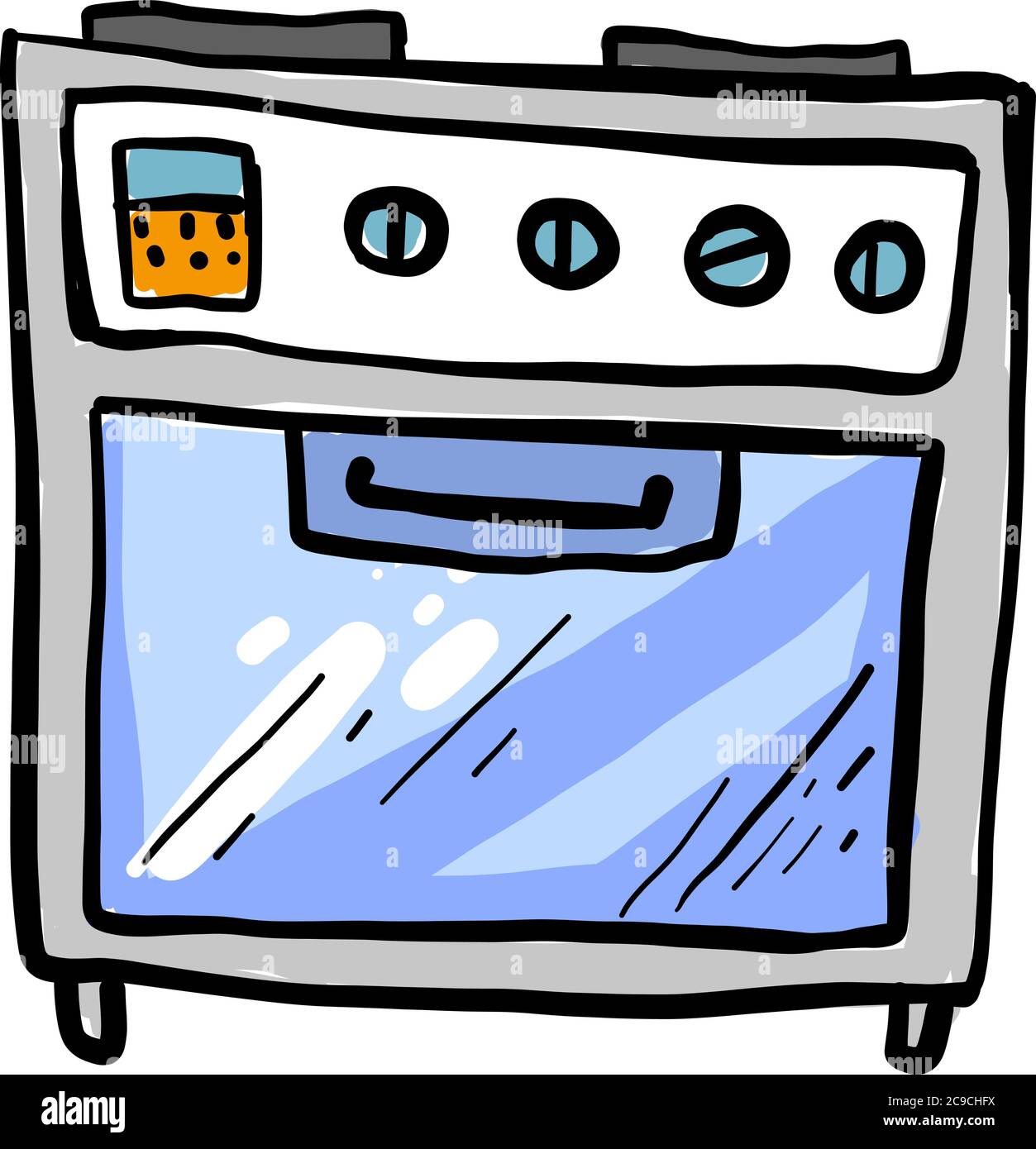 Gas stove, illustration, vector on white background Stock Vector Image ...