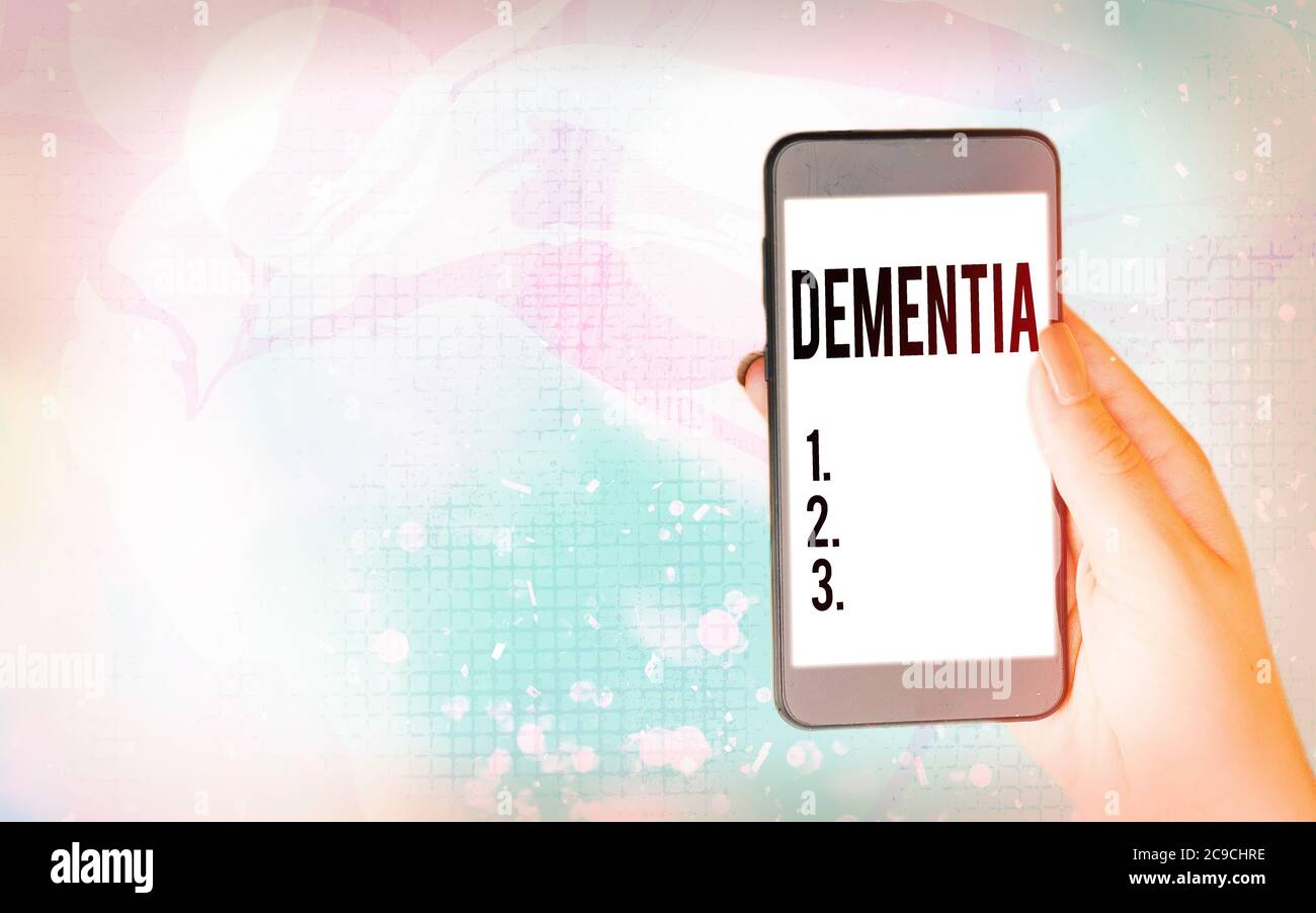 Word writing text Dementia. Business photo showcasing usually, a ...