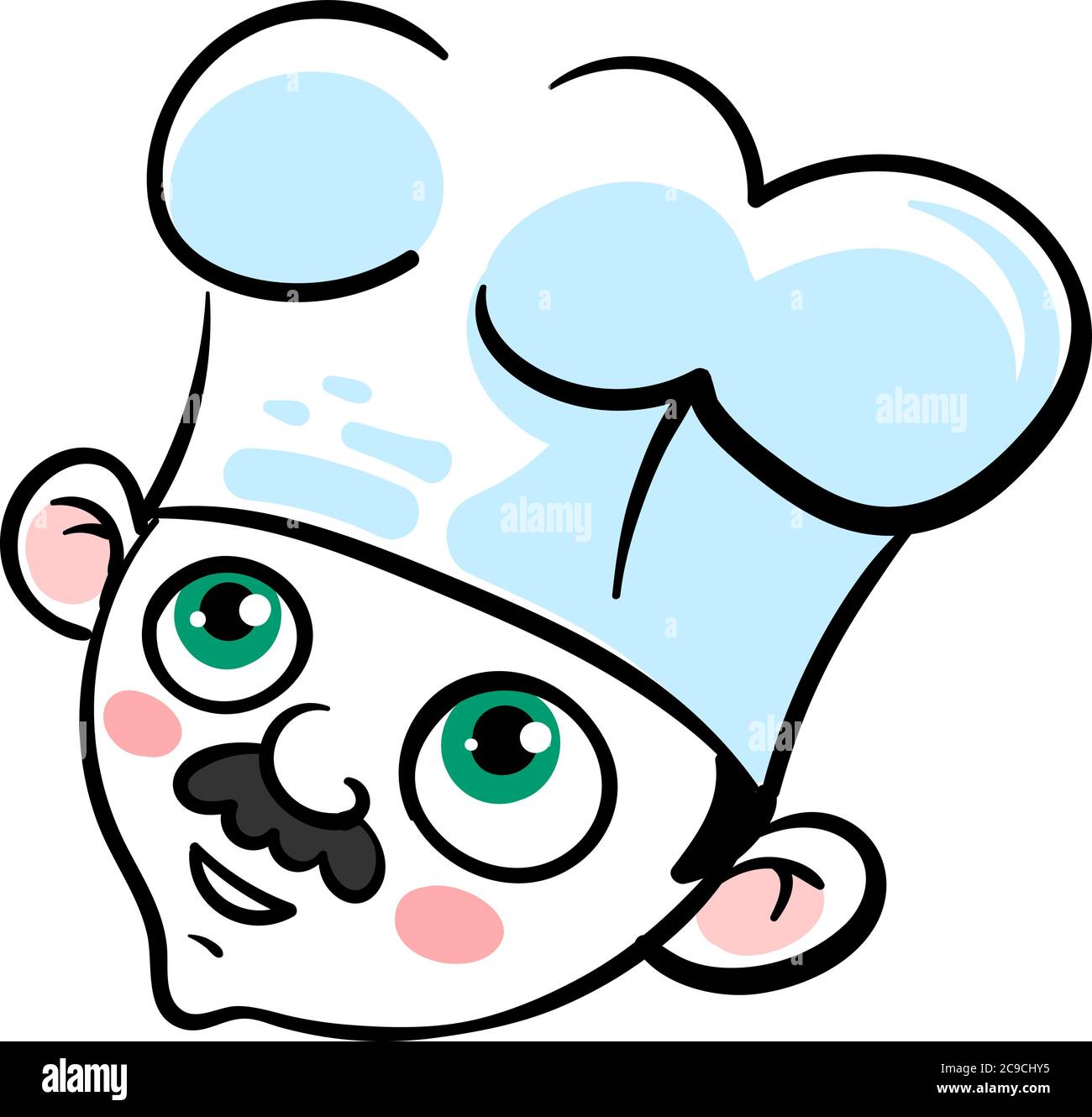 Chef head, illustration, vector on white background Stock Vector Image ...