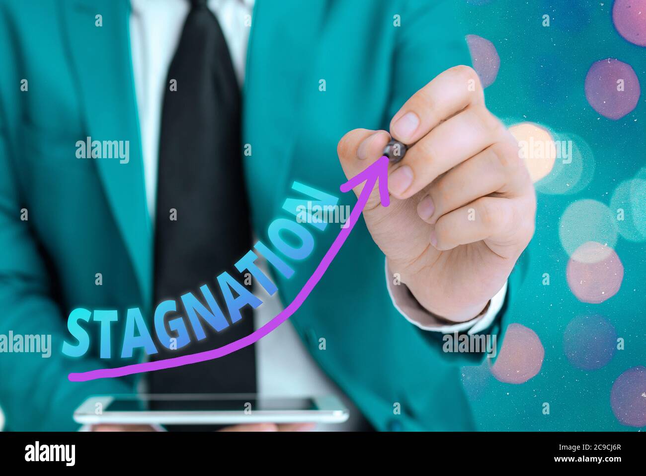 Handwriting text writing Stagnation. Conceptual photo condition marked ...