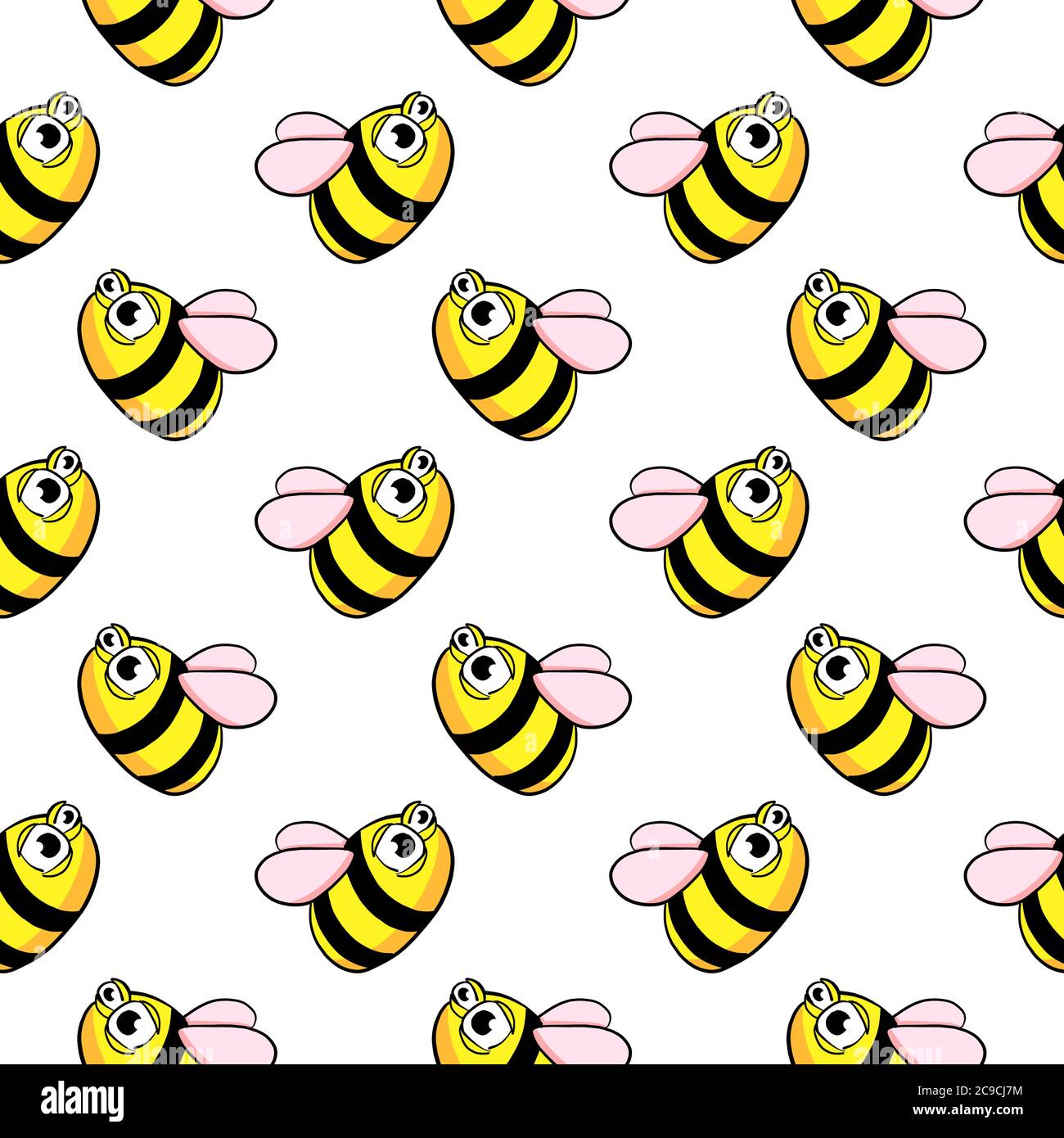 Little yellow bee ,seamless pattern on white background Stock Vector ...