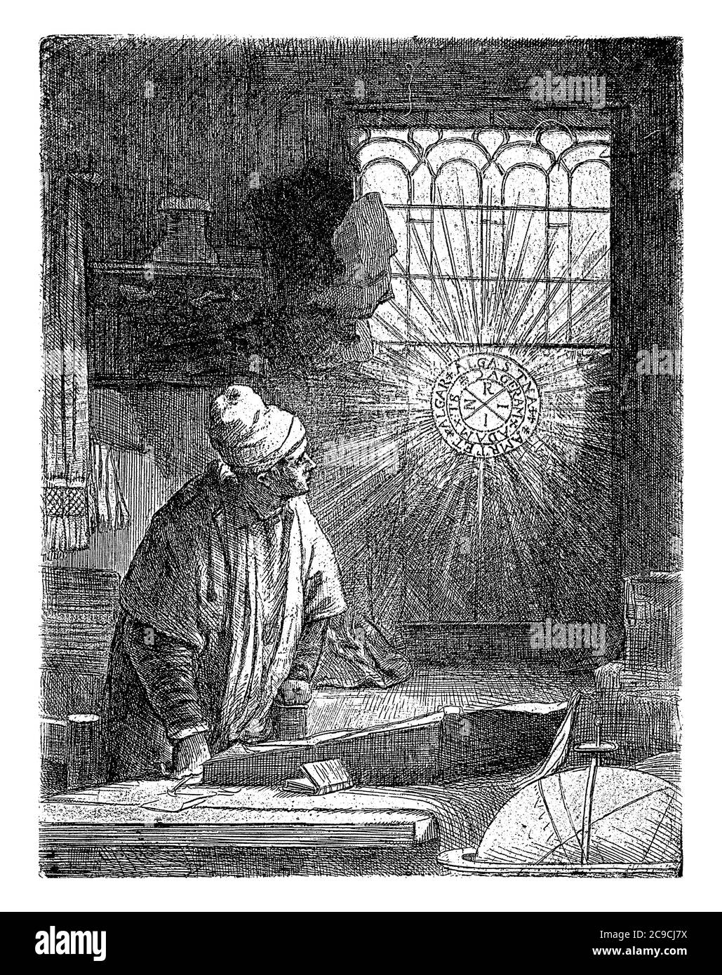 Scholar in his study (Faust), Rembrandt van Rijn, 1807 - 1808, vintage ...