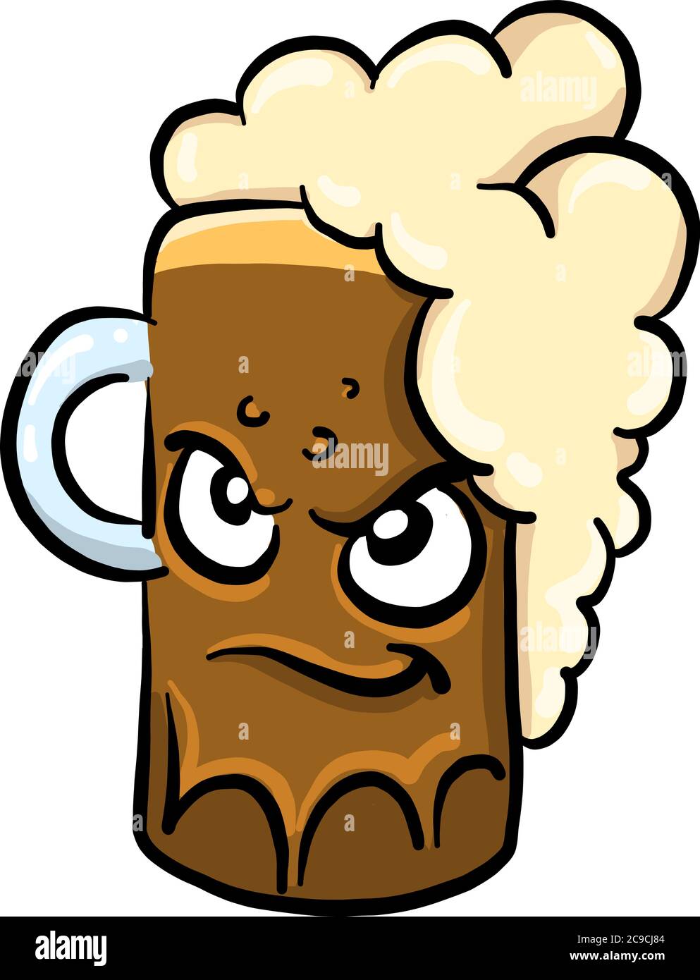Evil beer, illustration, vector on white background Stock Vector Image ...
