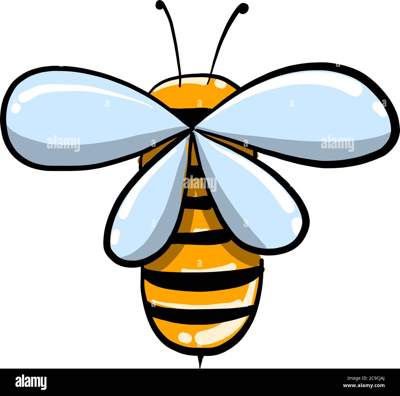 Bee flying, illustration, vector on white background Stock Vector Image ...