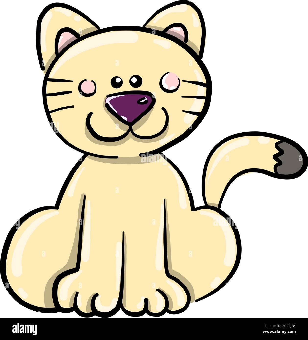 Beautiful cat, illustration, vector on white background Stock Vector ...