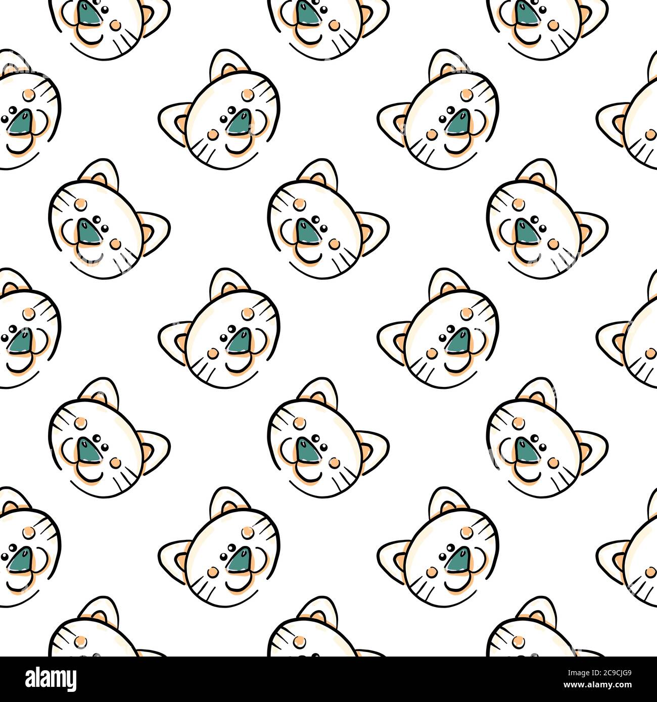 Kitten pattern cartoon cat Stock Vector Images - Alamy