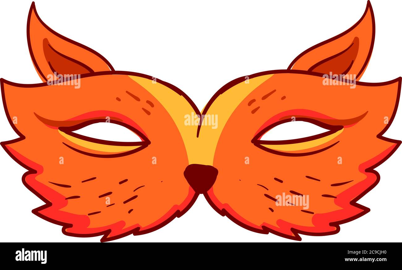 Fox mask, illustration, vector on white background Stock Vector Image ...