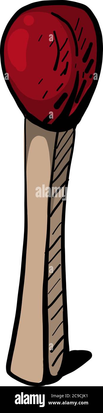 Red match, illustration, vector on white background Stock Vector Image ...