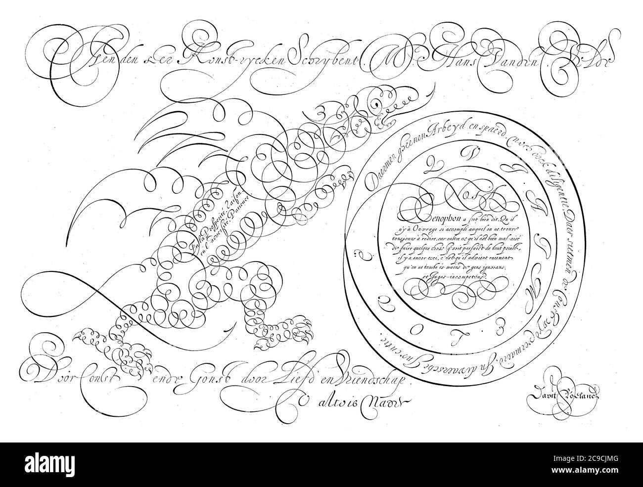 Writing example with five lines of text in french hi-res stock ...