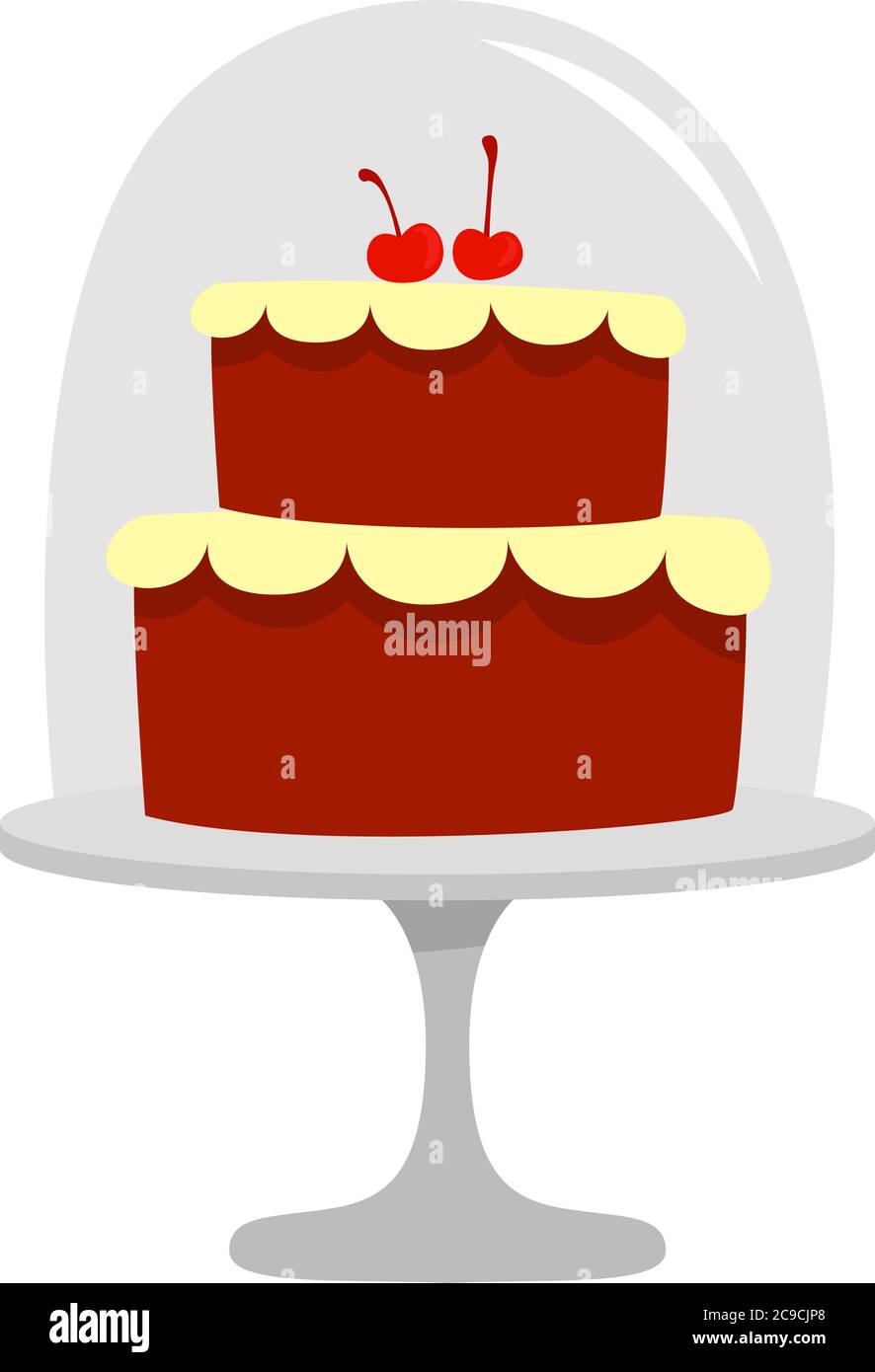 Big red cake, illustration, vector on white background Stock Vector ...