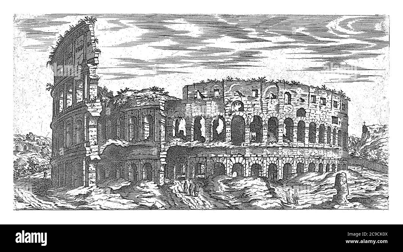Colosseum in Rome, Etienne Duperac, 1575 View of the Colosseum in Rome ...