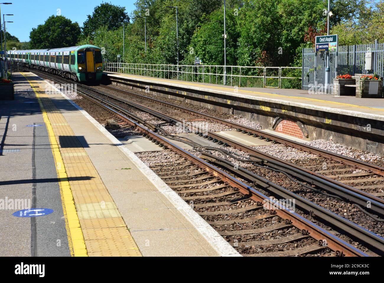 British Rail Class 377 Electrostar at Christs Hospital station Stock ...