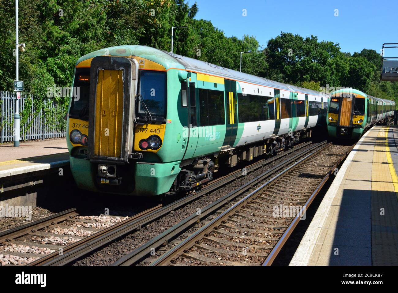 British Rail Class 377 Electrostar at Christs Hospital station Stock Photo - Alamy