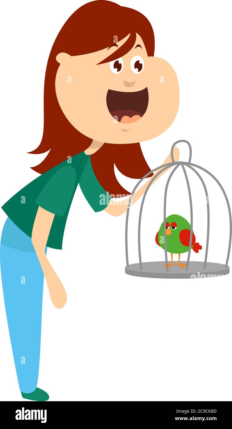 Girl at shop counter Stock Vector Images - Alamy