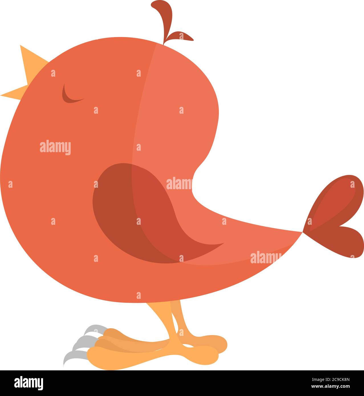 Orange bird, illustration, vector on white background Stock Vector ...