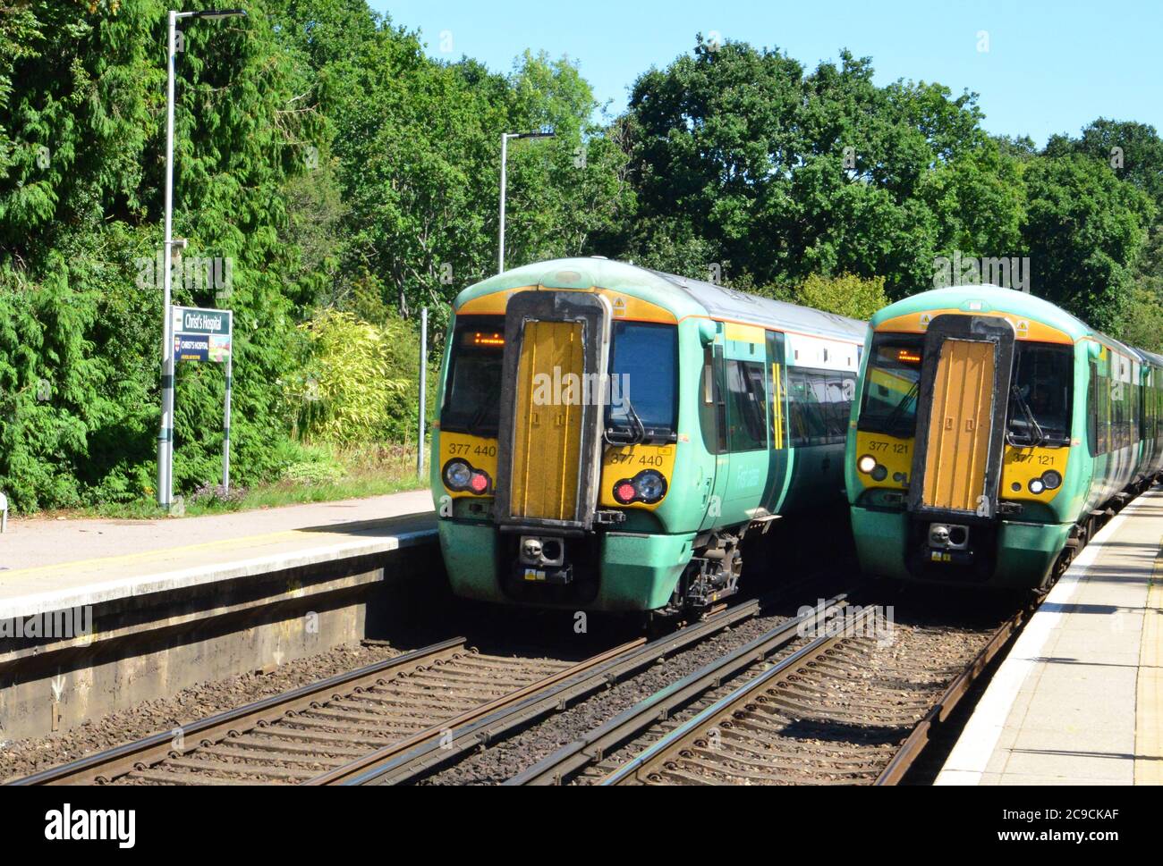 British Rail Class 377 Electrostar at Christs Hospital station Stock ...