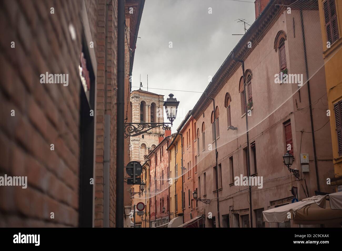 Detail of historical buildings in Ferrara Stock Photo - Alamy