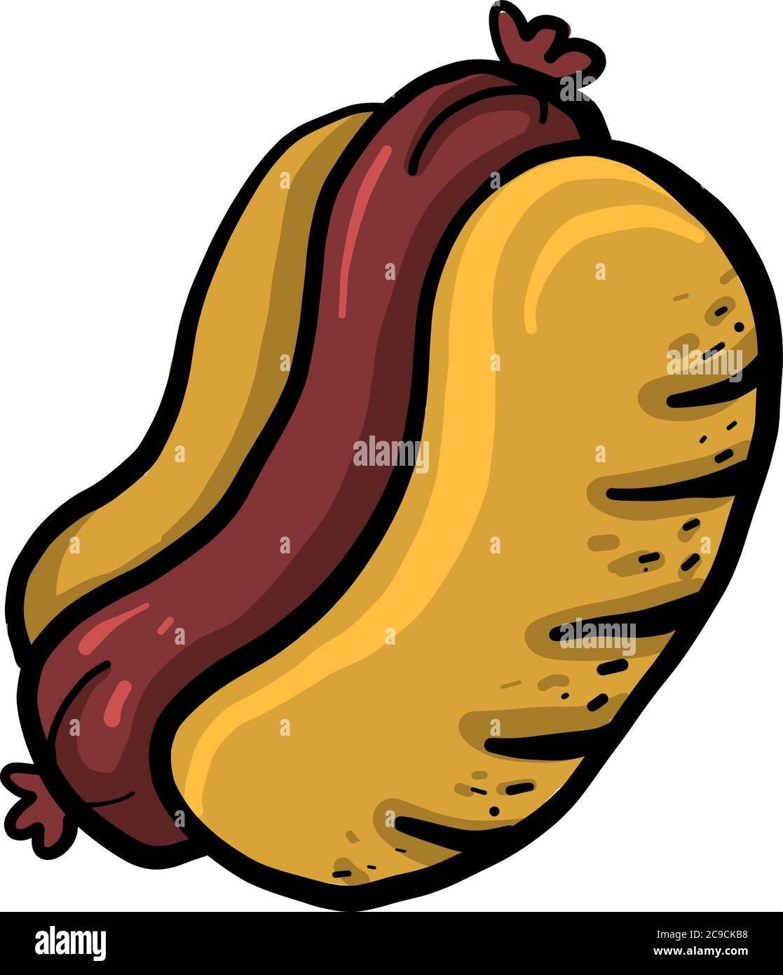 Hot dog, illustration, vector on white background Stock Vector Image ...