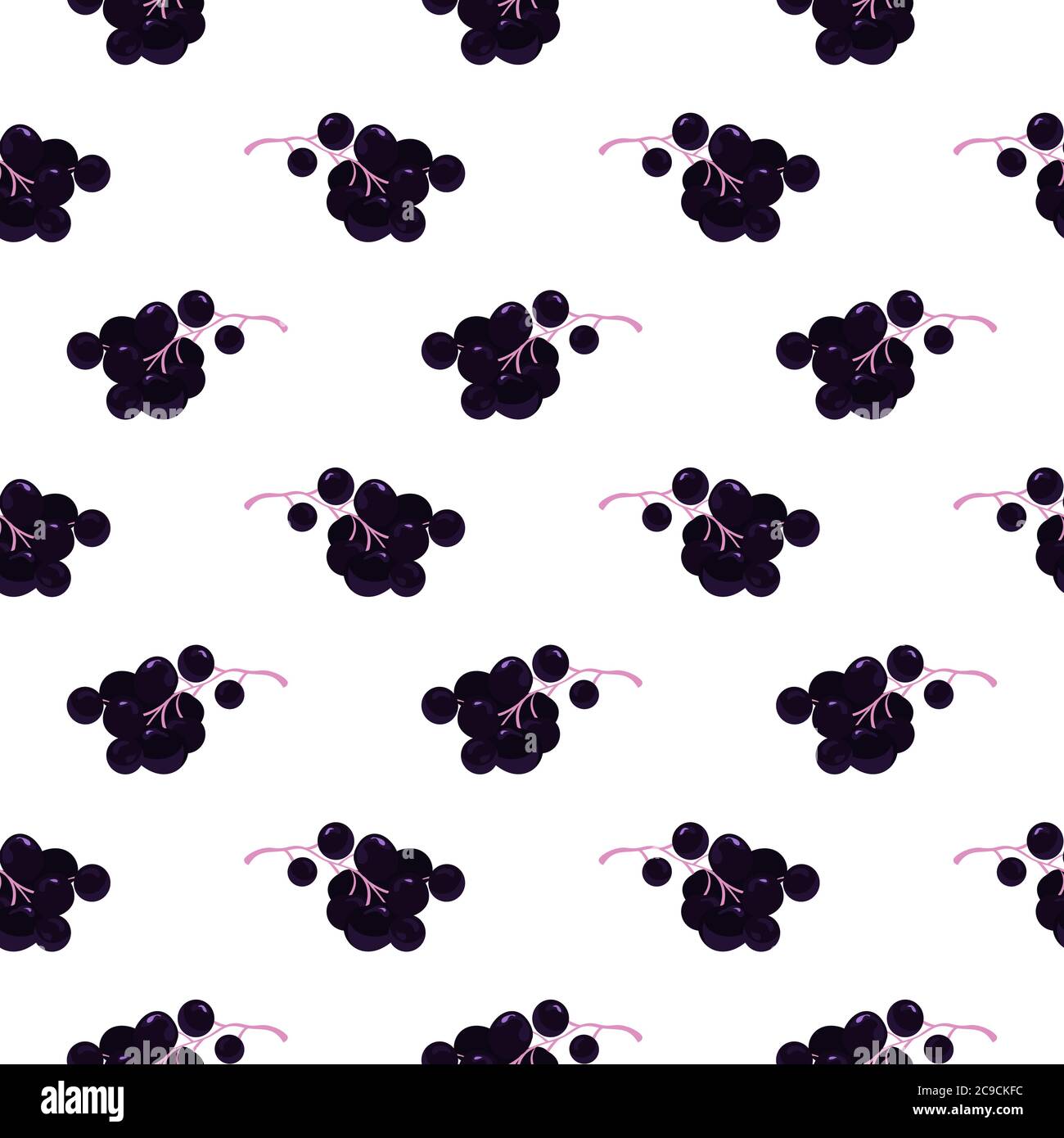 Black currant,seamless pattern on white background Stock Vector Image ...