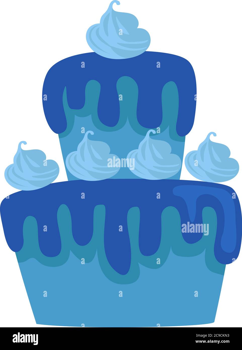 Blue cake, illustration, vector on white background Stock Vector Image ...