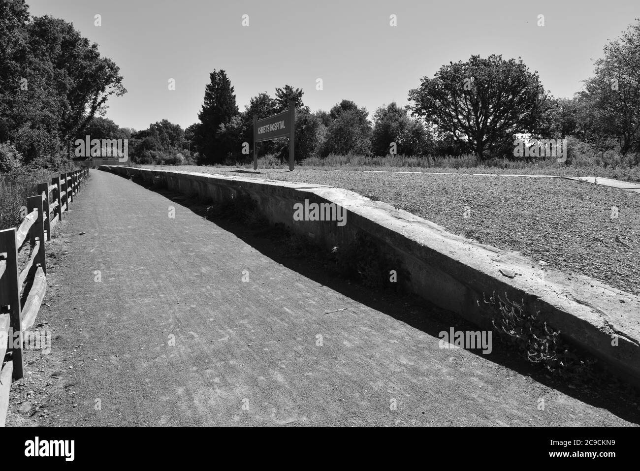 The old station platform at Christs Hospital station Stock Photo - Alamy